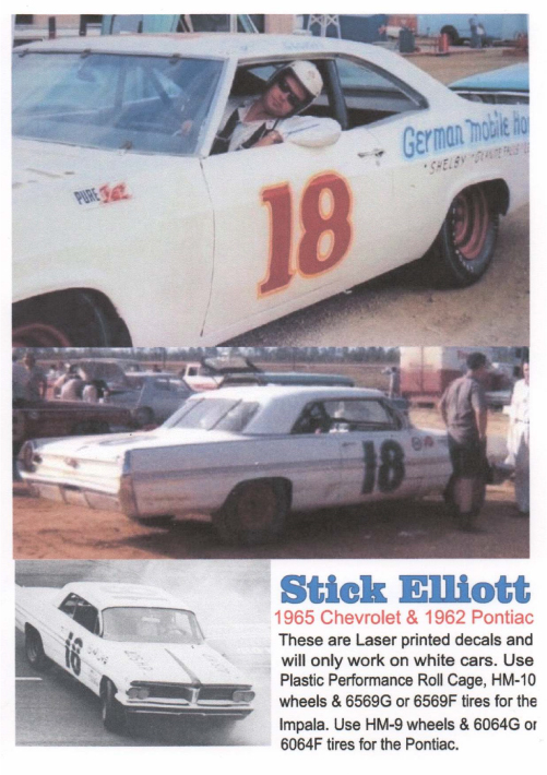 #18 Stick Elliott 1965 Chevy Impala 1962 Pontiac PPP - Plastic ...